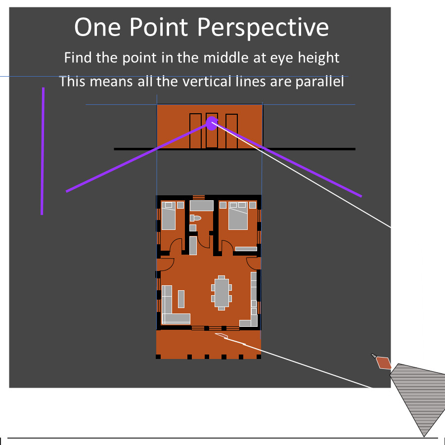 design - drawings - 1 point perspective